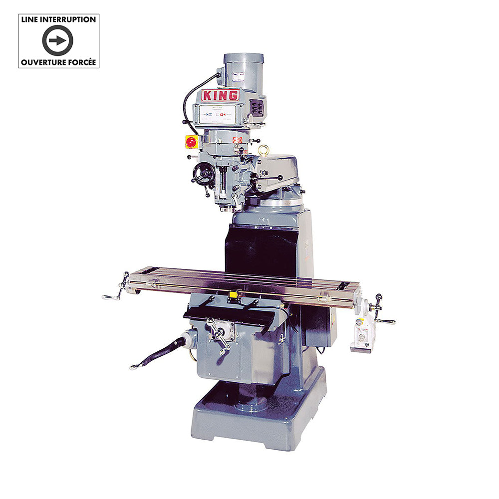 King Canada - VERTICAL "TURRET" MILLING MACHINE (600V, 3 PHASE) - MODE ...
