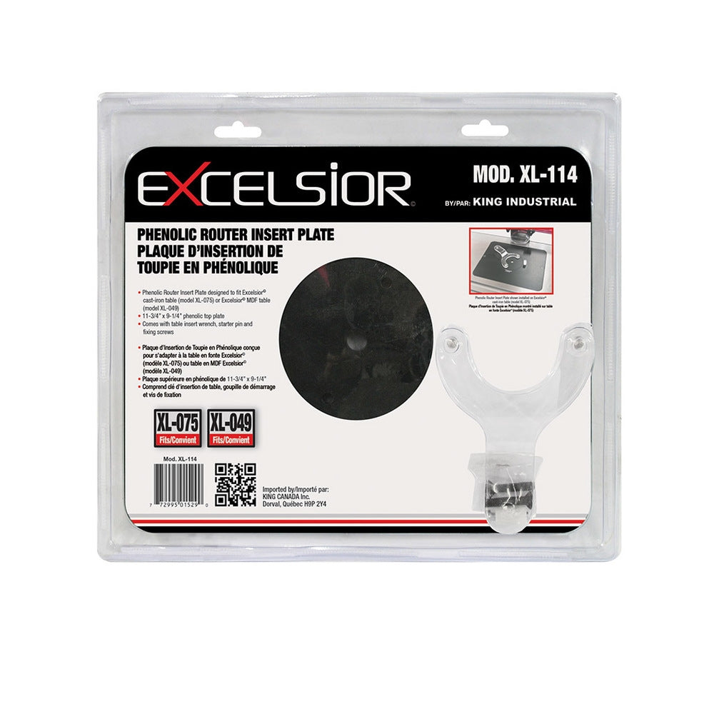 King Canada - PHENOLIC ROUTER INSERT PLATE - MODEL: XL-114 ...